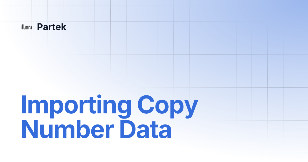 Importing Copy Number Data | Partek