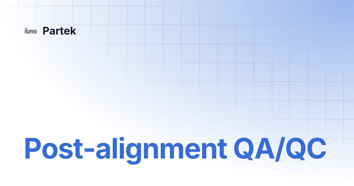 Post-alignment QA/QC | Partek