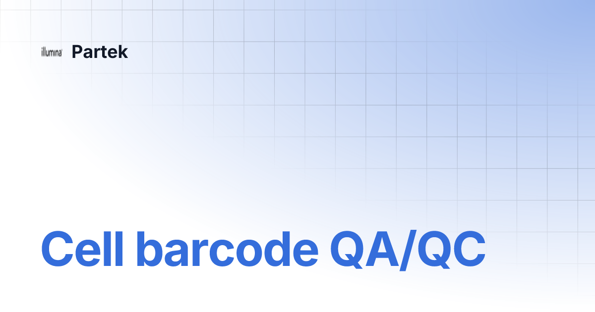 Cell barcode QA/QC | Partek