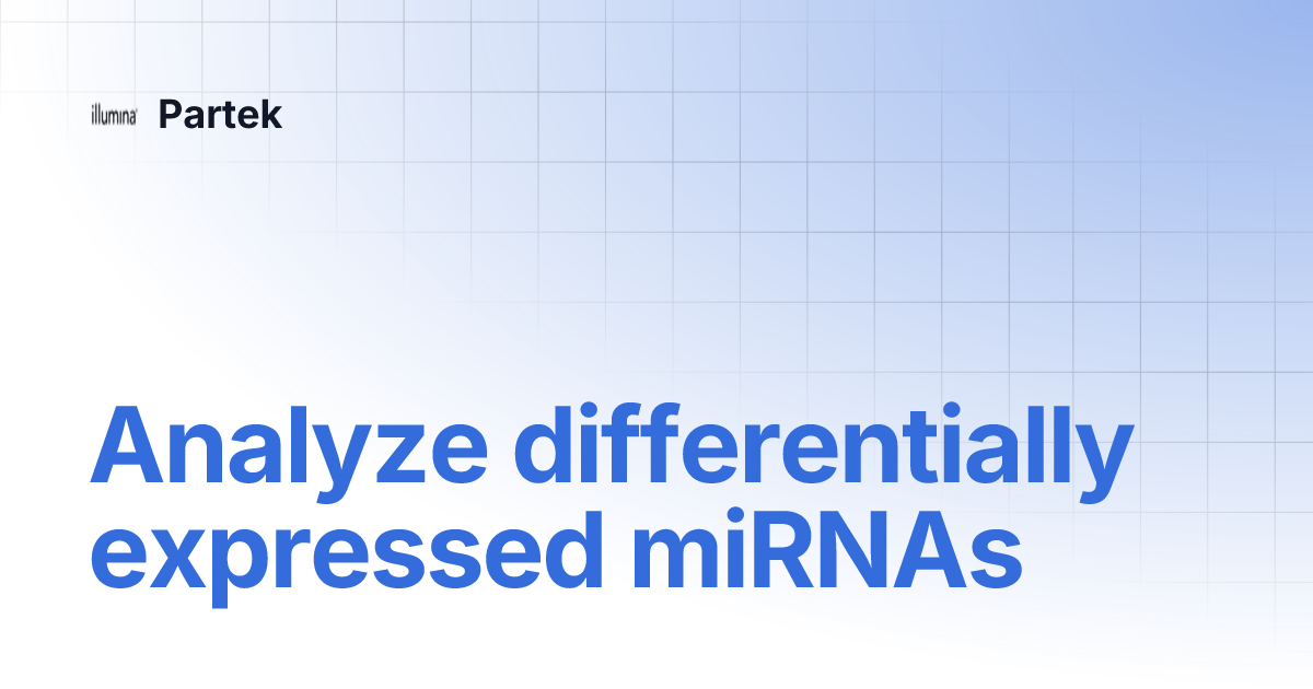 Analyze differentially expressed miRNAs | Partek