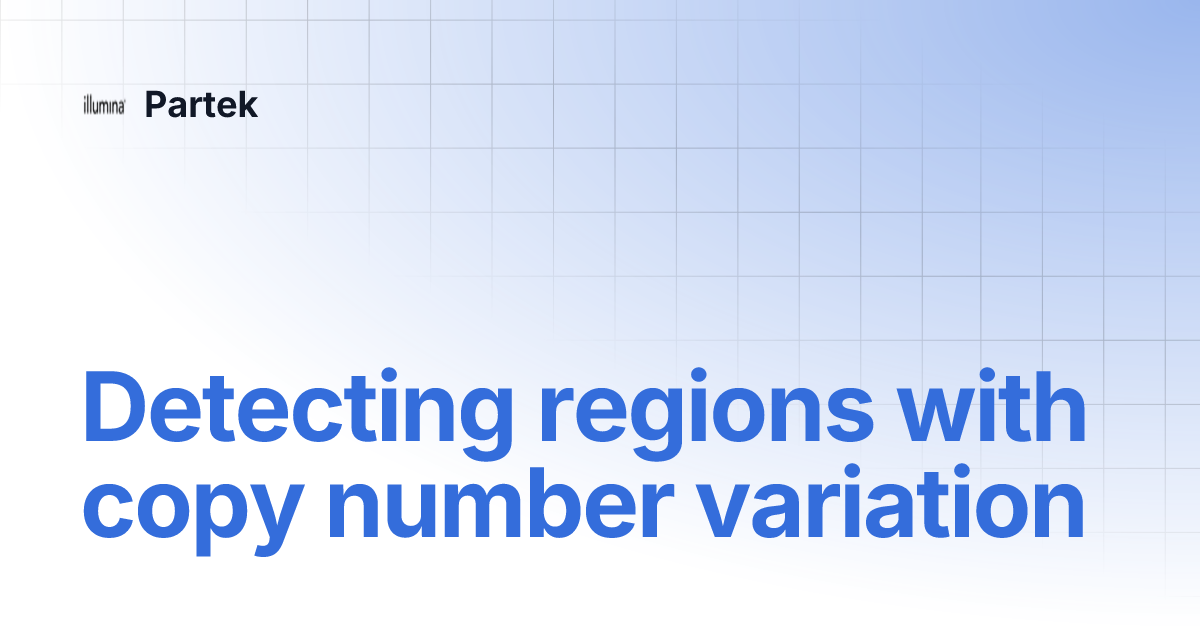 Detecting regions with copy number variation | Partek
