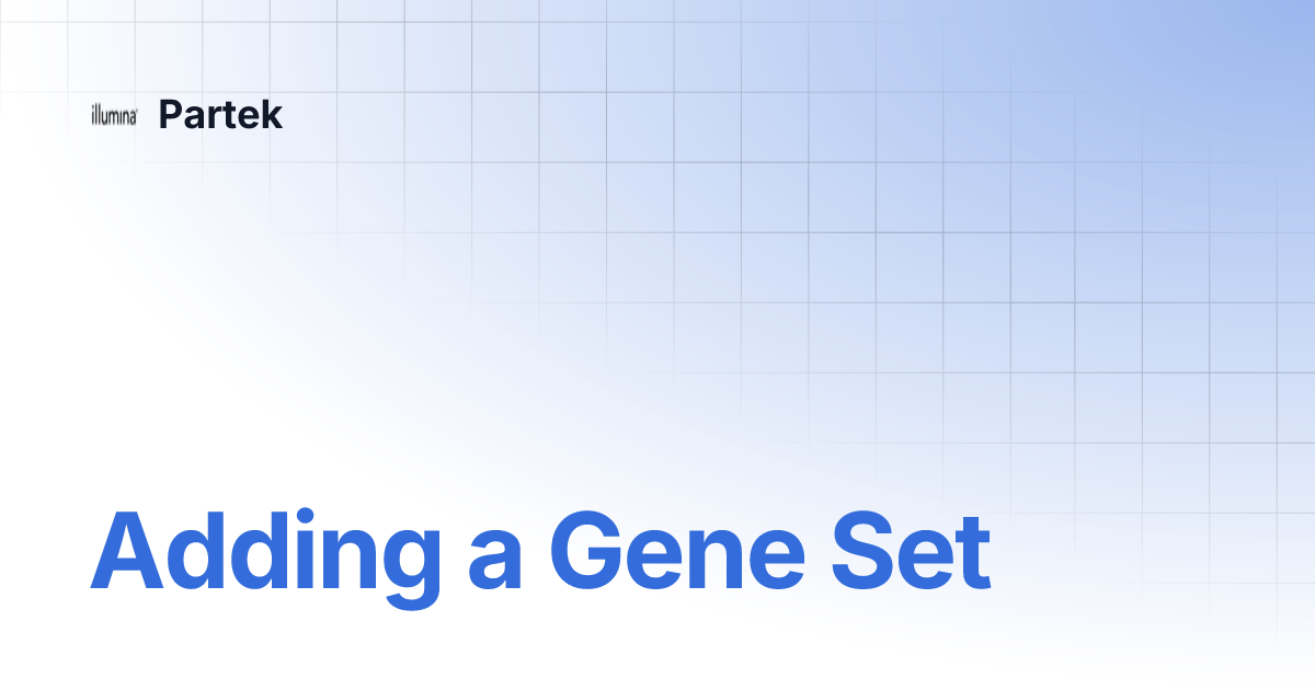 Adding a Gene Set | Partek