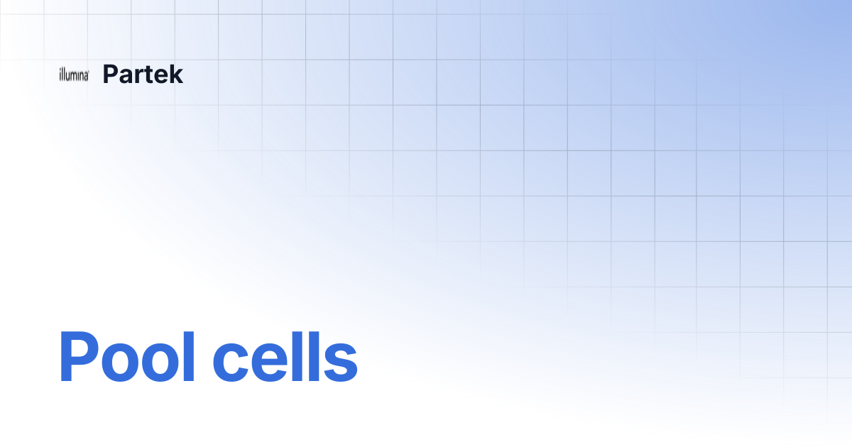 Pool cells | Partek