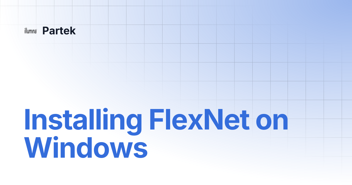 Installing FlexNet on Windows | Partek