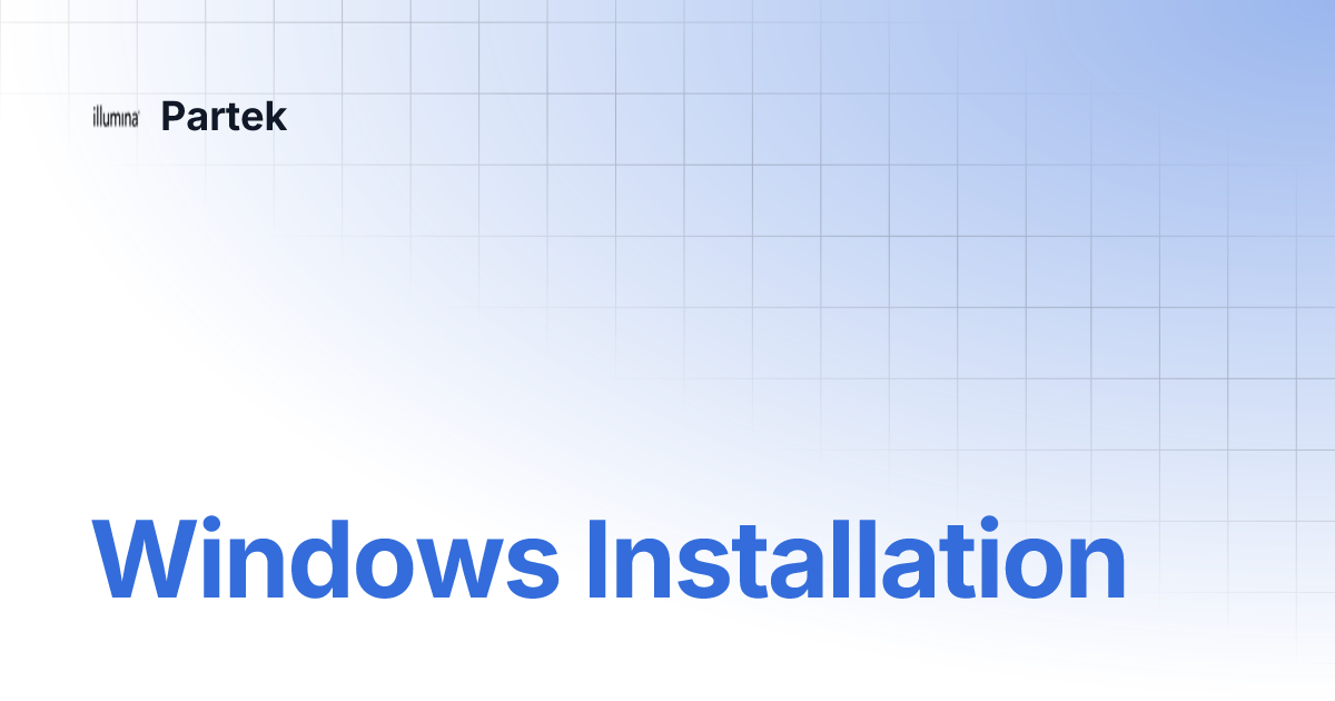 Windows Installation | Partek