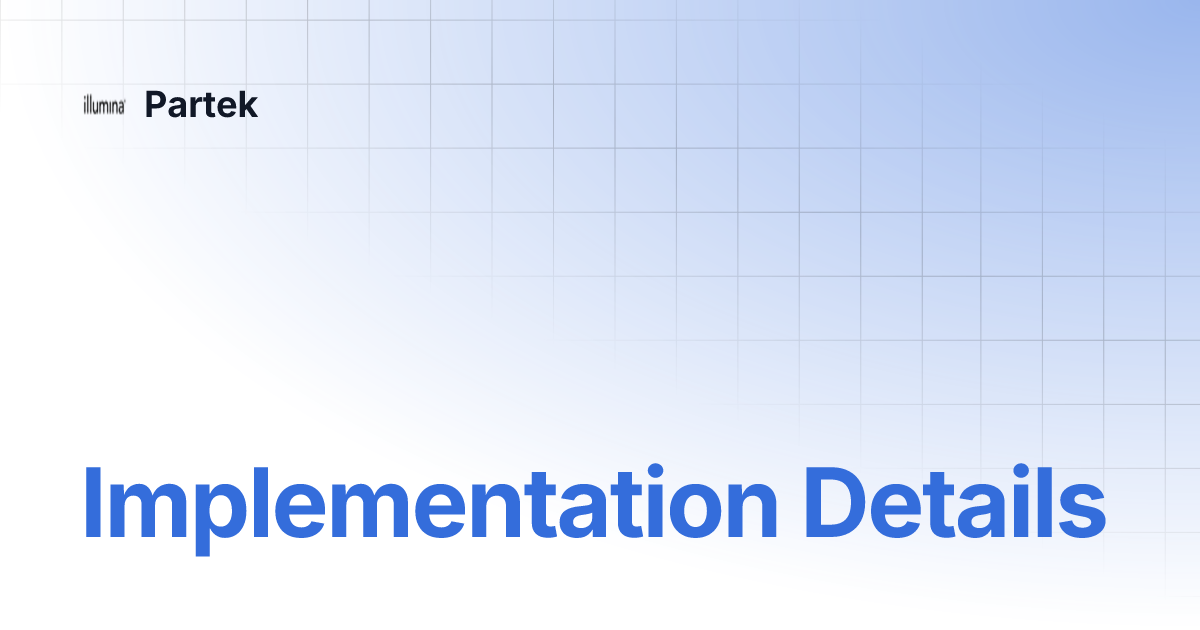 Implementation Details | Partek