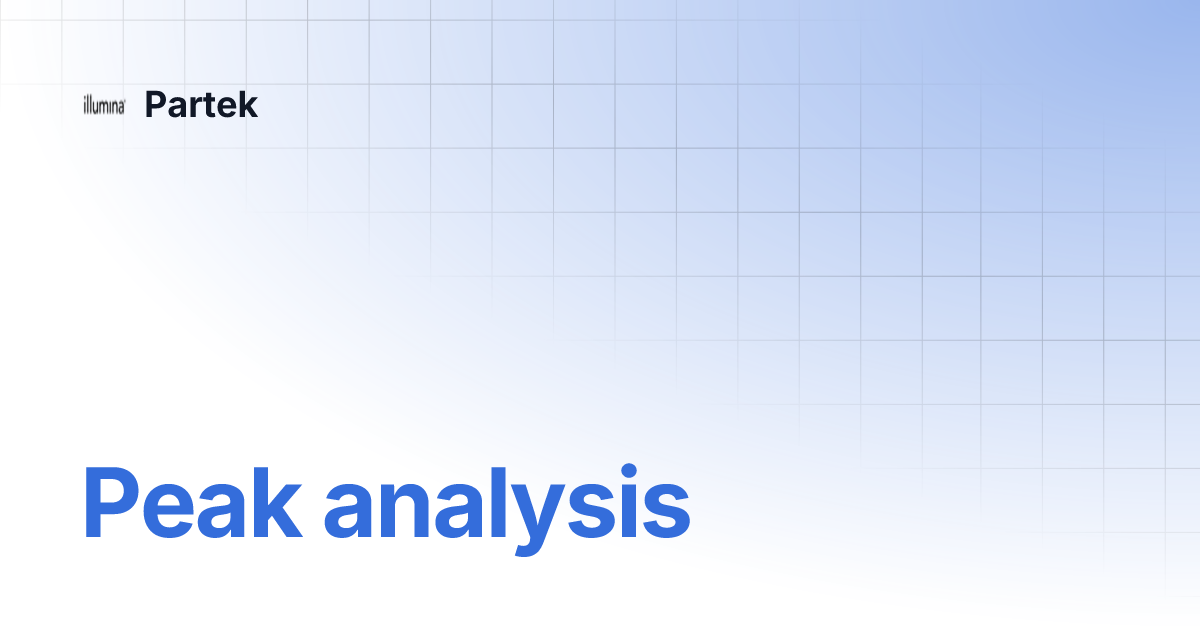 Peak analysis | Partek