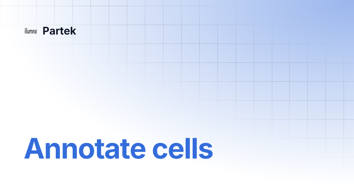 Annotate cells | Partek