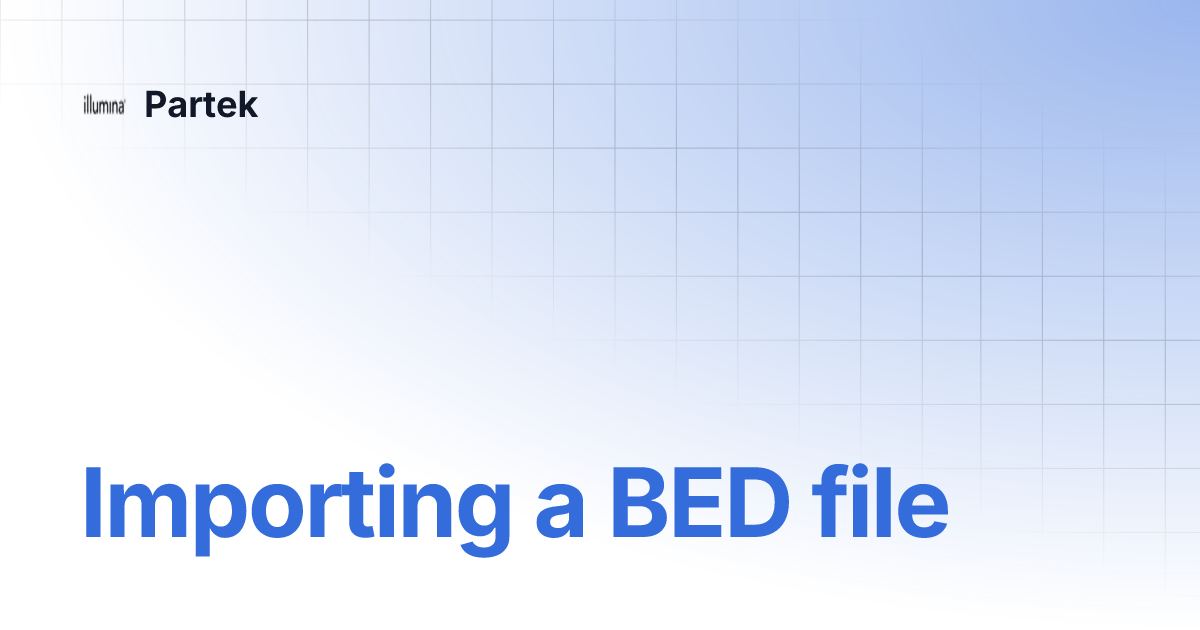 Importing a BED file | Partek