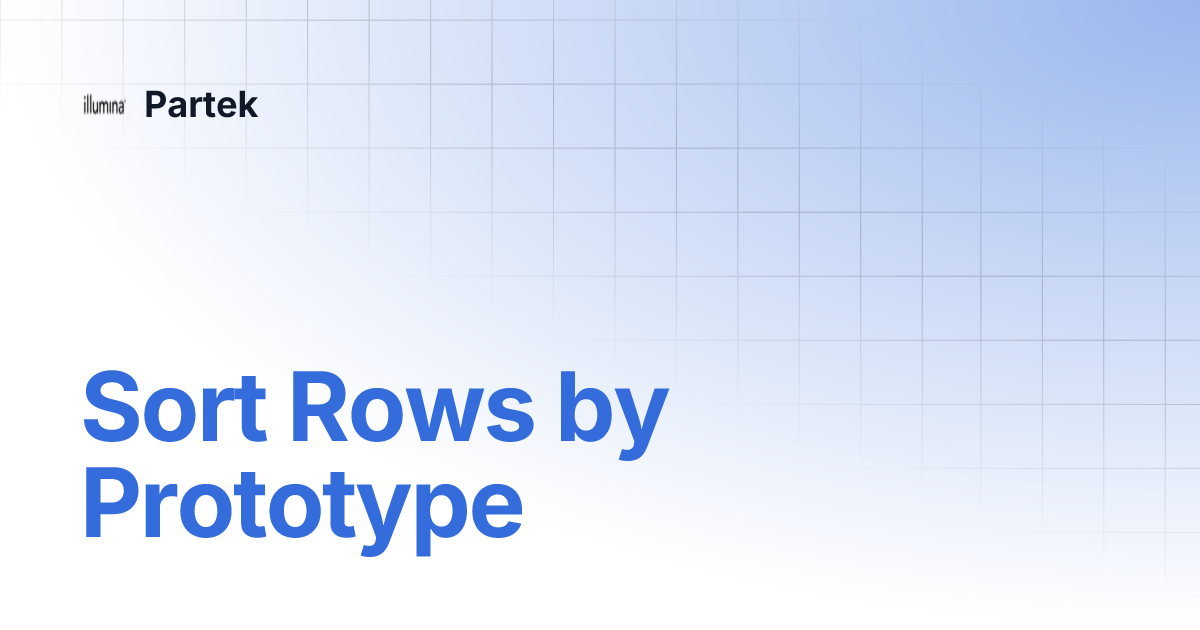 Sort Rows by Prototype | Partek