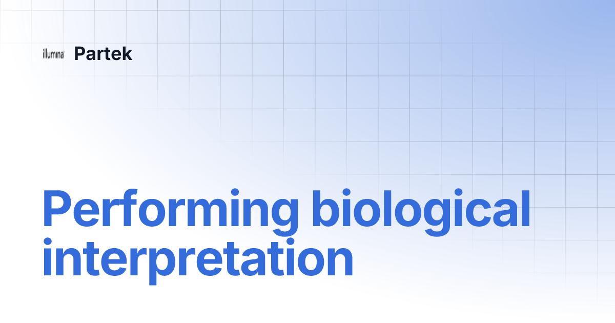 Performing biological interpretation | Partek