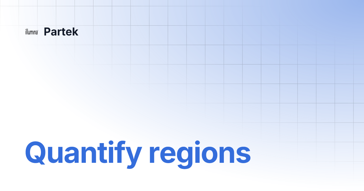 Quantify regions | Partek