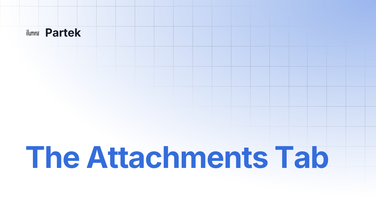 The Attachments Tab | Partek